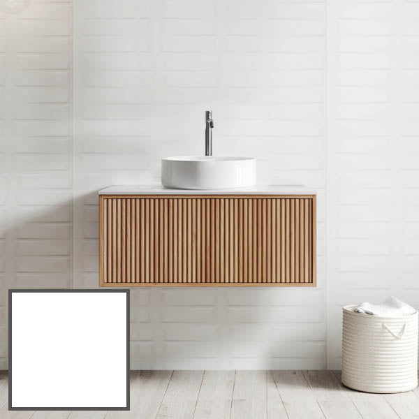 Ingrain Grooved Wall Hung Timber Veneer Bathroom Vanity - The Blue Space