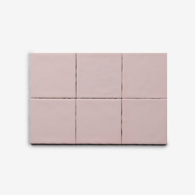 Blush Luca Hand Made Gloss Tile 100 x 100 x 8mm — The Blue Space
