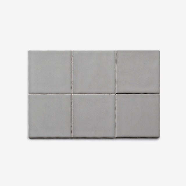 Grey Luca Hand Made Gloss Tile 100 x 100 x 8mm — The Blue Space