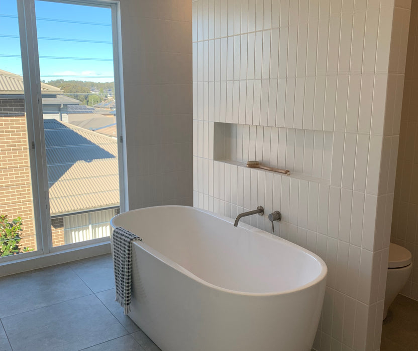 White Bella Subway Tile Matt 65 x 265 x 6mm Ceramic — The Blue Space