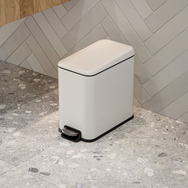 Bao 5L Rectangular Bathroom Bin Matt White — The Blue Space