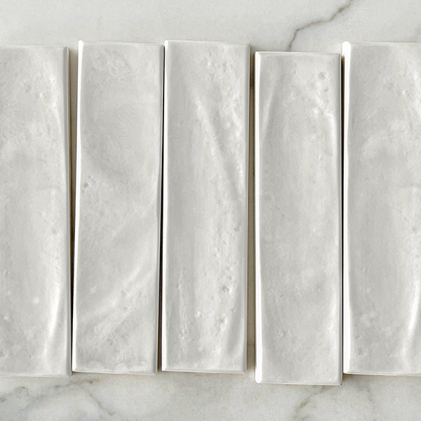 Bianco Rylee Subway Tile Textured Matt 75 x 300 x 9mm Italian Ceramic ...