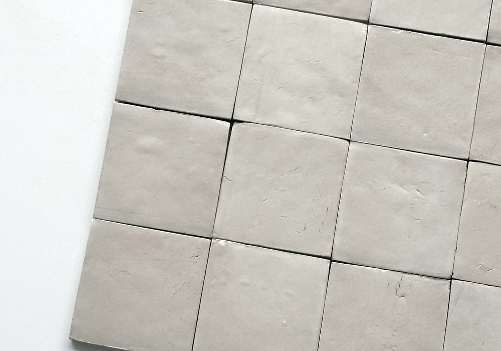 White Evelyn Handmade Zellige 100 x 100 x 12mm — The Blue Space