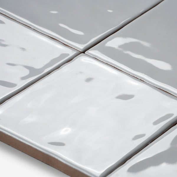 White Luca Hand Made Gloss Tile 100 x 100 x 8mm — The Blue Space
