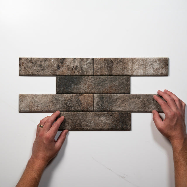 Eton Grey Porcelain Brick Look Tile 60mm x 250mm 625CHECHB - The Blue Space