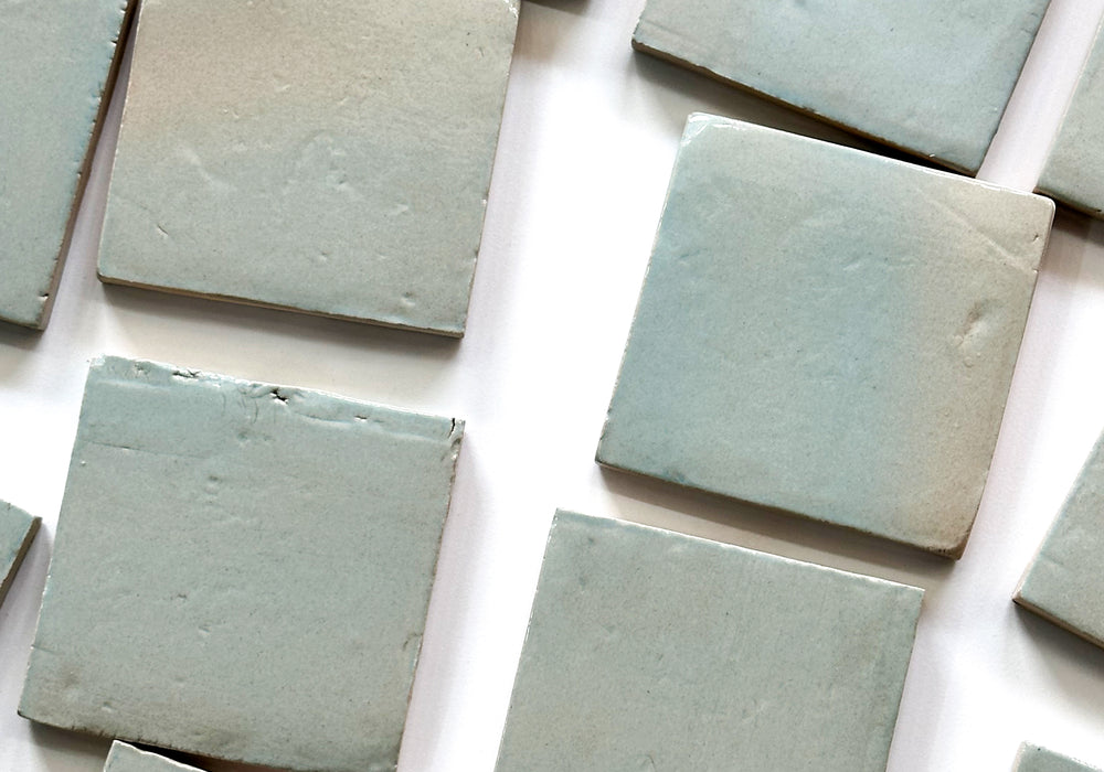 Aqua Blue Evelyn Handmade Zellige 100 x 100 x 12mm — The Blue Space