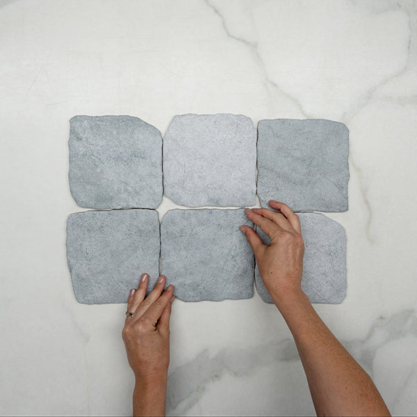 Light Grey Settlers Cobble Stone 150 x 150mm Porcelain — The Blue Space