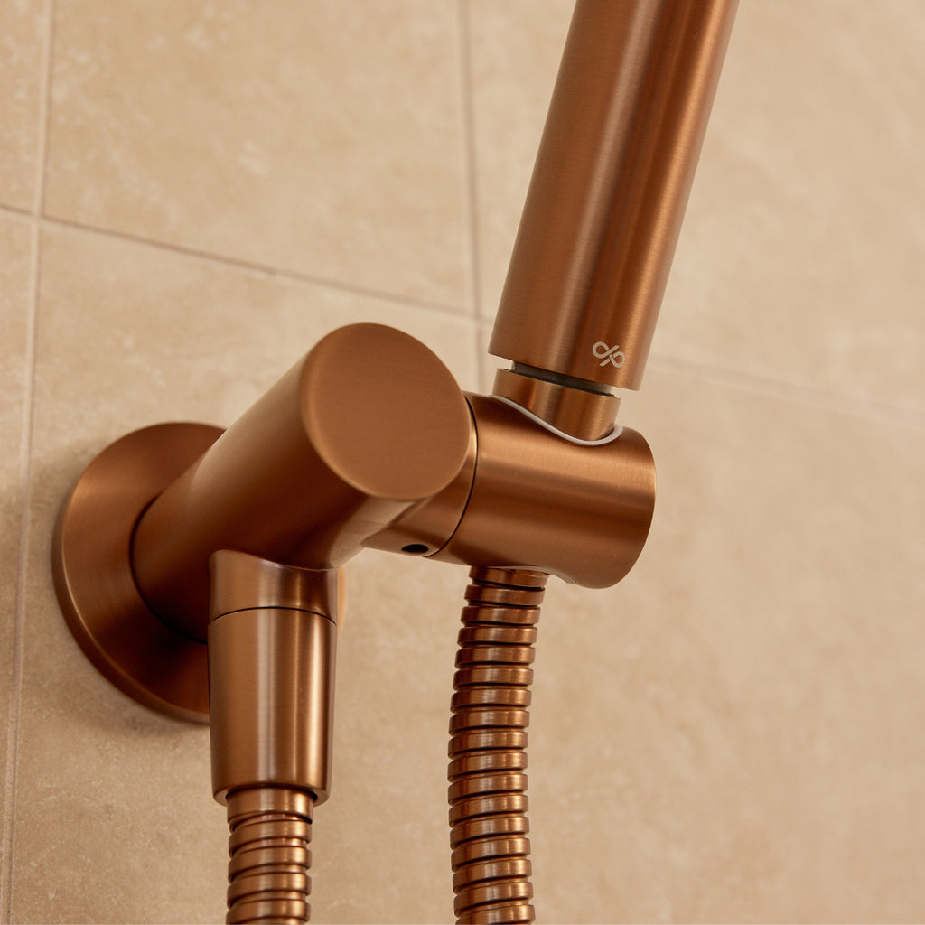Meir Round Hand Shower on Swivel Bracket Lustre Bronze — The Blue Space