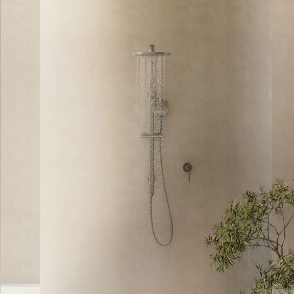Buy Phoenix Tapware Oxley Luxe XP Twin Rail Shower in Brushed Nickel ...