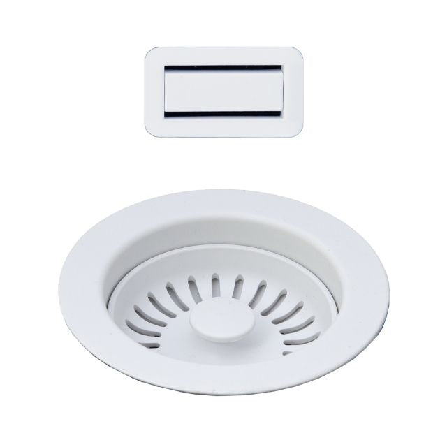Seima Kitchen Sink Basket Waste and Overflow Cover - White — The Blue Space