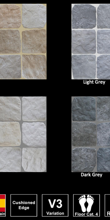 Light Grey Settlers Cobble Stone 150 x 150mm Porcelain — The Blue Space