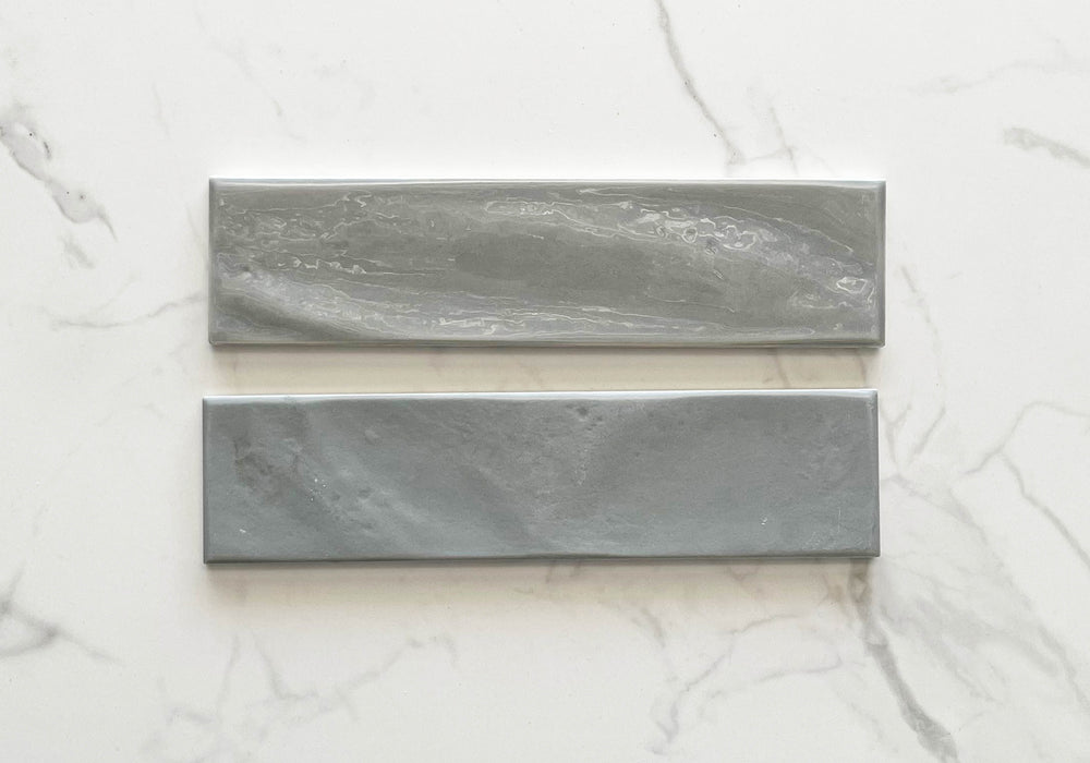 Light Grey Rylee Subway Tile Textured Matt 75 x 300 x 9mm Italian Cera ...
