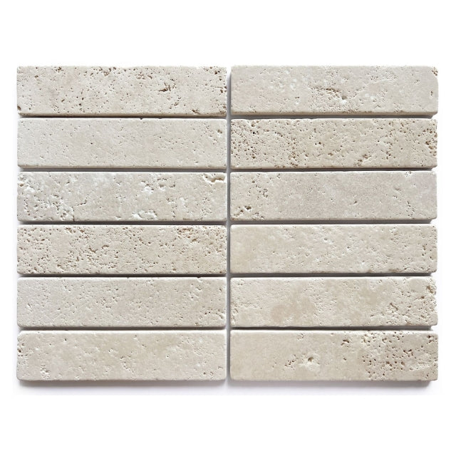 Tumbled Natural Beige Travertine Subway Tile 50mm x 200mm — The Blue Space
