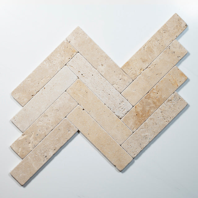 Tumbled Natural Beige Travertine Subway Tile 50mm x 200mm — The Blue Space