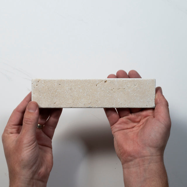 Tumbled Natural Beige Travertine Subway Tile 50mm x 200mm — The Blue Space