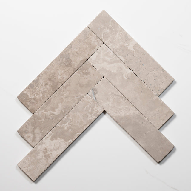 Tumbled Natural Grey Woodstone Subway Tile 50mm x 200mm — The Blue Space