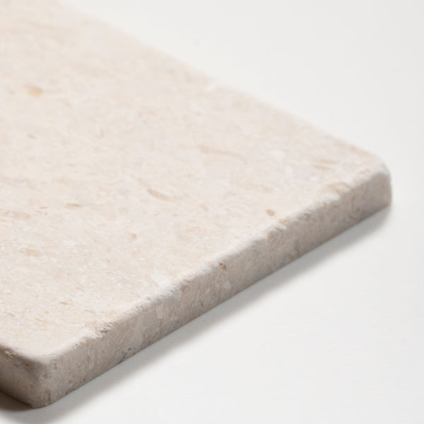 Tumbled White Natural Limestone Square Tile 100mm x 100mm — The Blue Space
