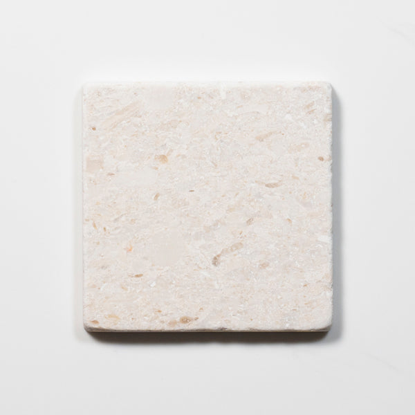 Tumbled White Natural Limestone Square Tile 100mm x 100mm — The Blue Space