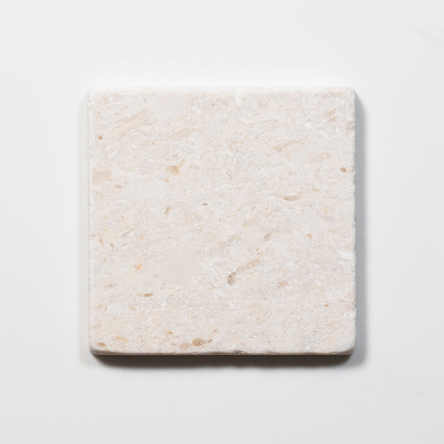 Tumbled White Natural Limestone Square Tile 100mm x 100mm — The Blue Space
