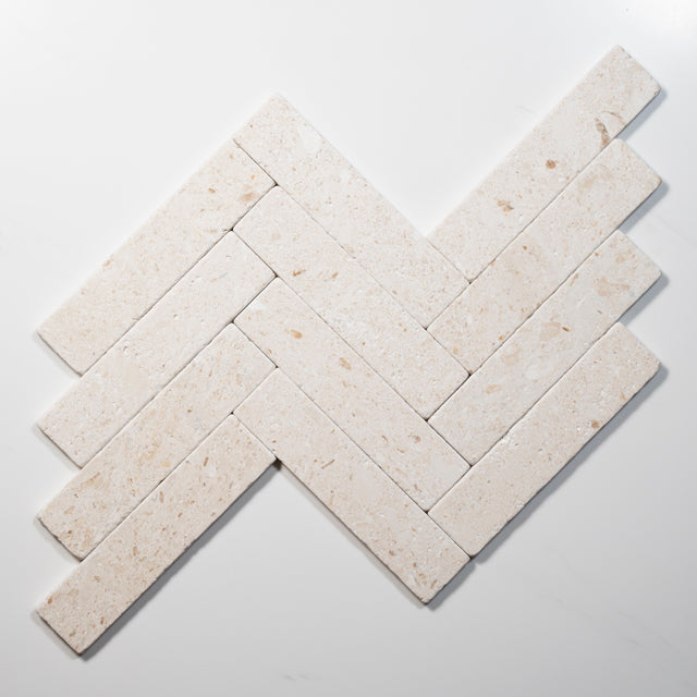 Tumbled White Natural Limestone Subway Tile 50mm x 200mm — The Blue Space
