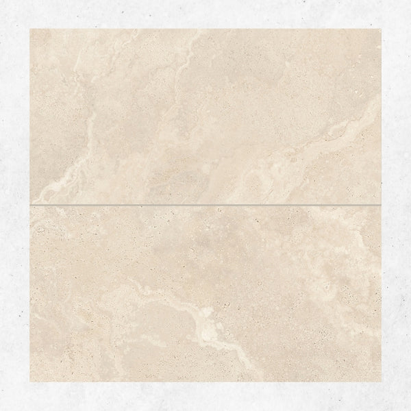 Tuscan Beige Travertine Look Tile 600mm x 1200mm 612CRWBEM - The Blue Space