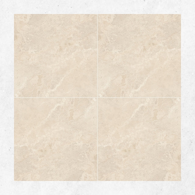 Tuscan Beige Travertine Look Tile 600mm x 600mm 6CRWBEM - The Blue Space