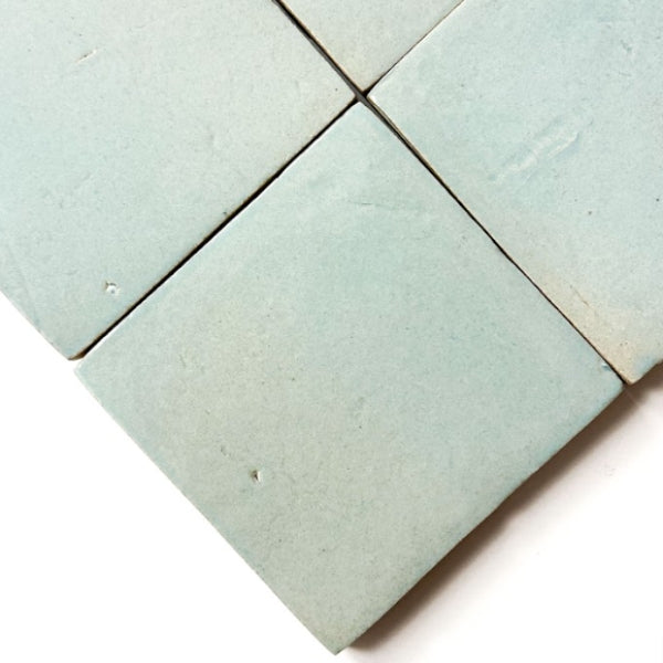Aqua Blue Evelyn Handmade Zellige 100 x 100 x 12mm — The Blue Space