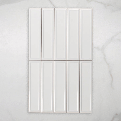 Whitehaven Pink Wavy Satin Ceramic Subway Tile 68x280mm — The Blue Space