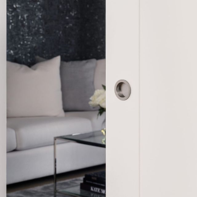 Zanda Visca Round Flush Pull Kit Brushed Nickel 8107.BN - The Blue Space