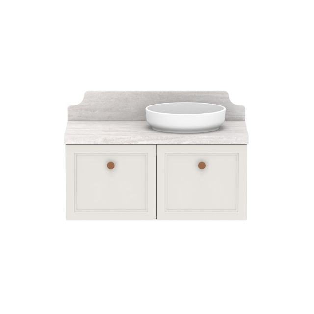 ADP Mabel Wall Hung Vanity With Cherry Pie Premium Solid Surface Bench ...