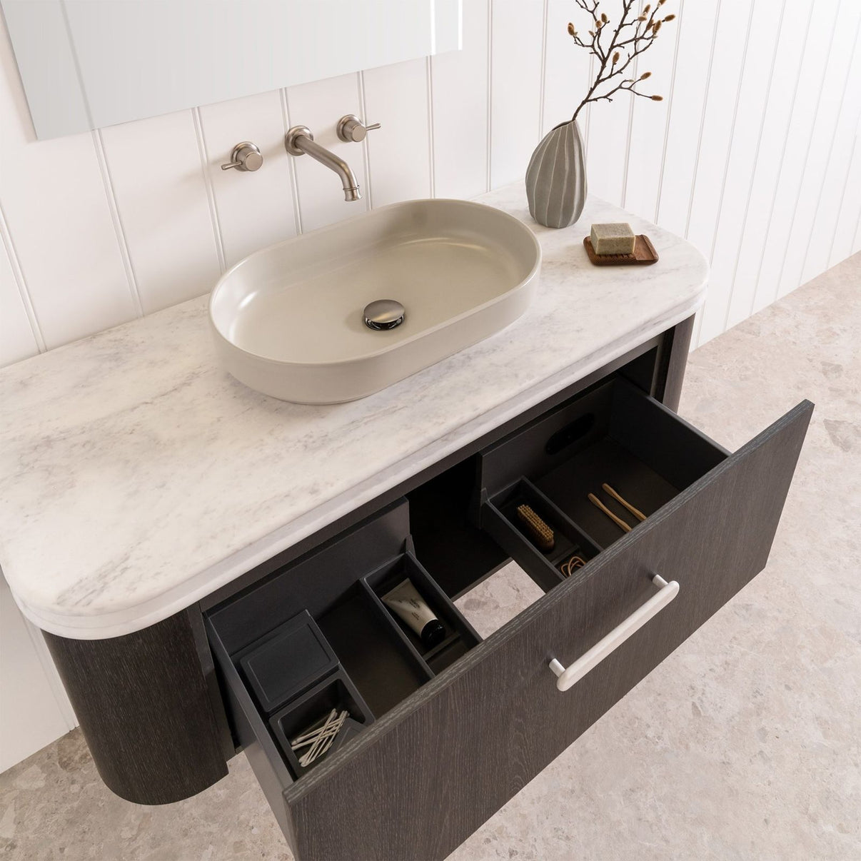 ADP Surry Wall Hung Vanity with Durasein Benchtop — The Blue Space