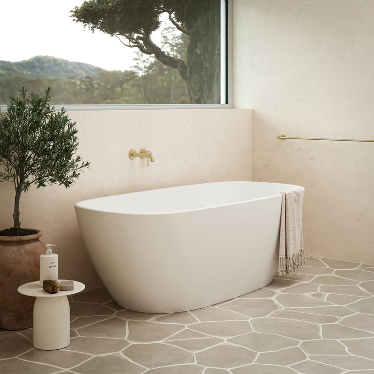 Caroma Contura II 1700mm Freestanding Bath - Matte White — The Blue Space