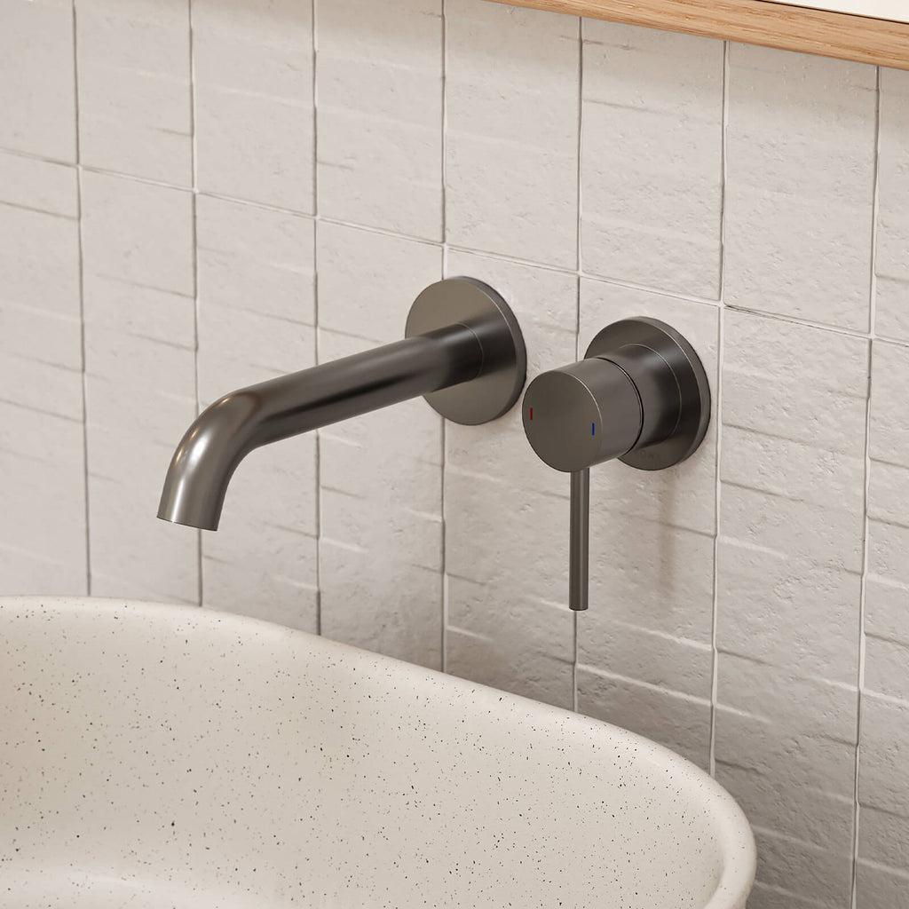 Caroma Liano II Lead Free Wall Basin/Bath Mixer Set Gunmetal , Online ...