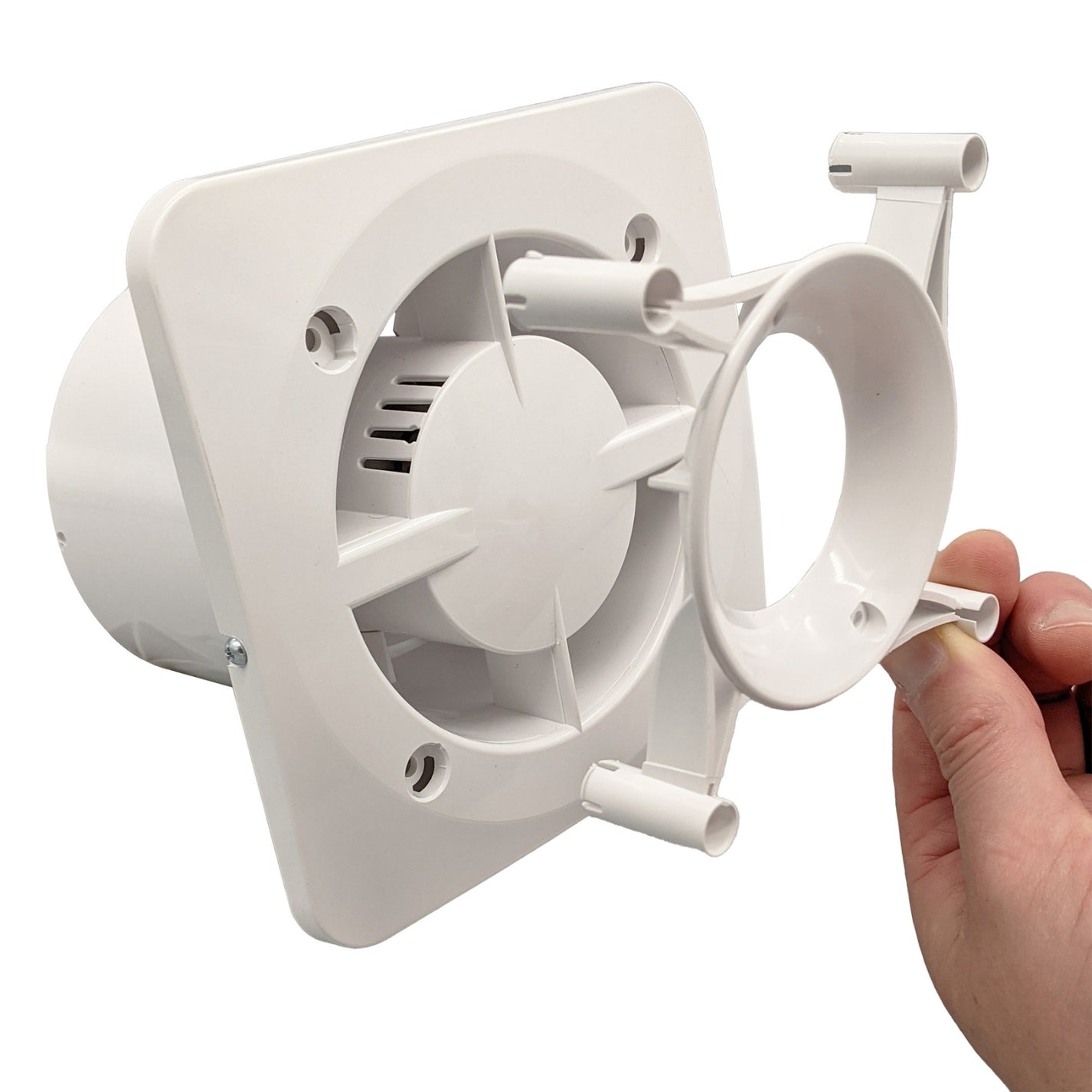 Fanco Dynamic 100mm Duct Square Exhaust Fan Gloss White W-EMVUDY11-GWH ...