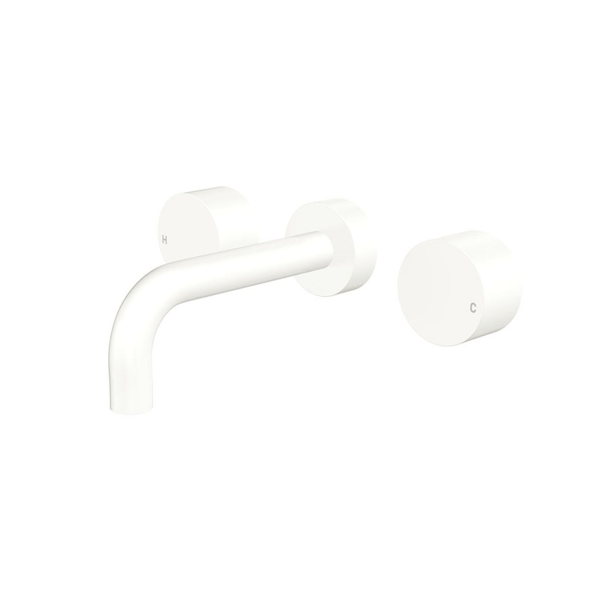 Fienza Kaya Round Taps Wall Basin/Bath 130mm Outlet Set Matte White ...