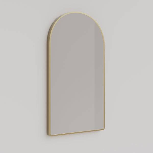 Ingrain Arch Shaped Brushed Gold Framed Mirror 500mm by 900mm — The ...