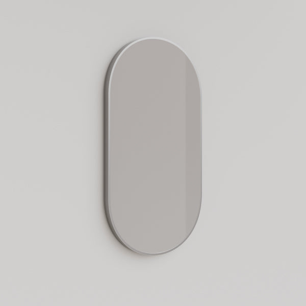 Ingrain Pill Shaped Brushed Nickel Framed Mirror 460mm by 910mm — The ...