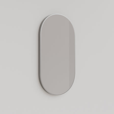 Ingrain Pill Shaped Brushed Nickel Framed Mirror 460mm by 910mm — The ...