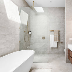 Ivory Tilly Tundra Stone Tile Matte Tech Grip 300 x 300 x 10mm Porcela ...