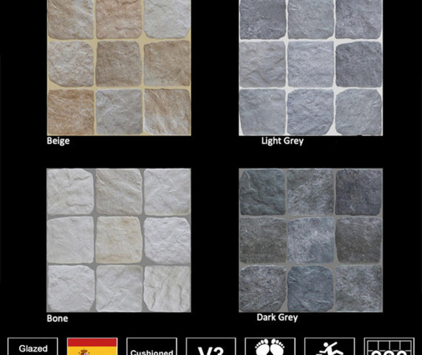 Light Grey Settlers Cobble Stone 150 x 150mm Porcelain — The Blue Space
