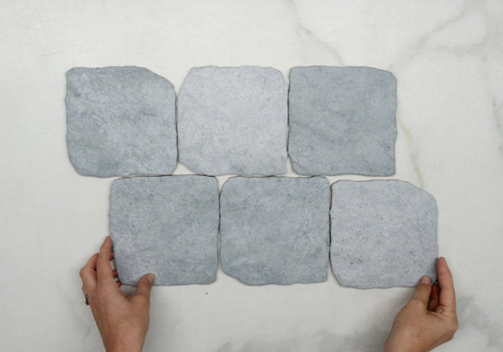 Light Grey Settlers Cobble Stone 150 x 150mm Porcelain — The Blue Space