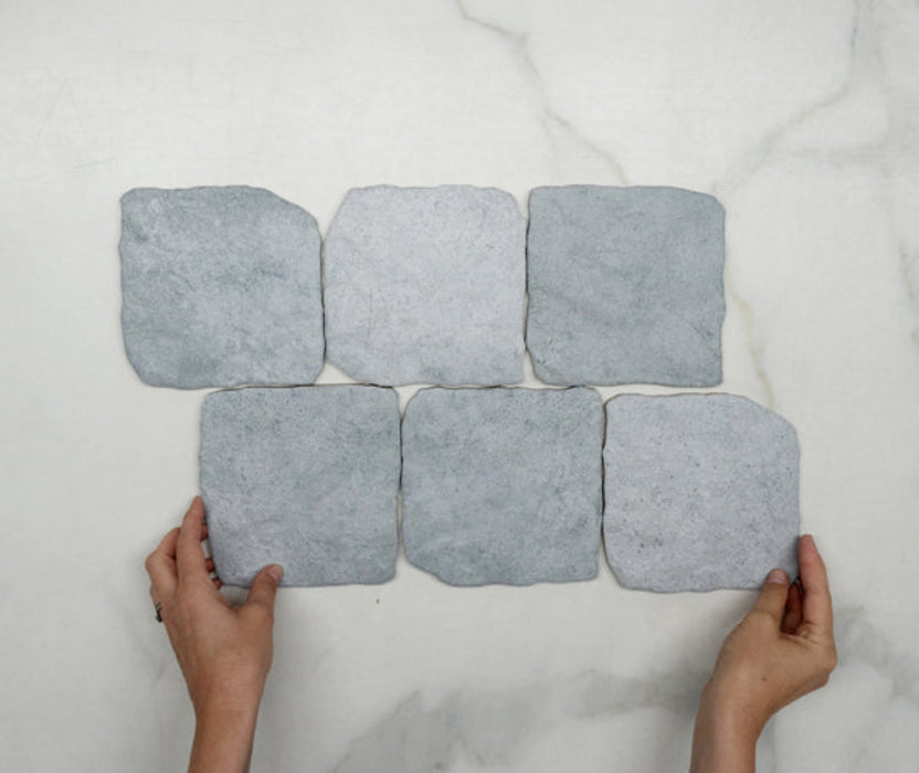 Light Grey Settlers Cobble Stone 150 x 150mm Porcelain — The Blue Space