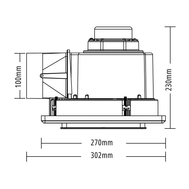 Martec Saturn Square 270mm Exhaust Fan White MXFSS20W - The Blue Space