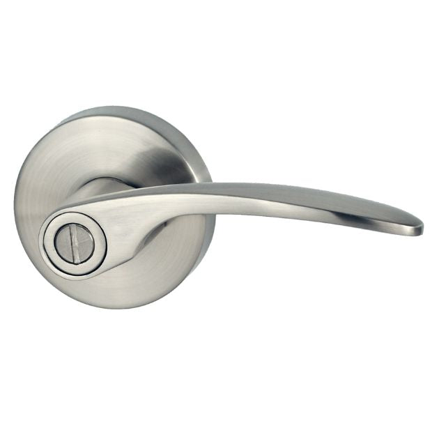 Nidus Collins Privacy lever set with latch brushed nickel finish visual ...