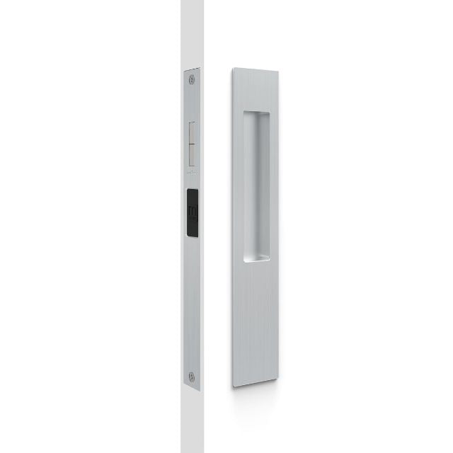 Nidus Mardeco rectangular flush pull Snib lock set Brushed Satin Chrome ...
