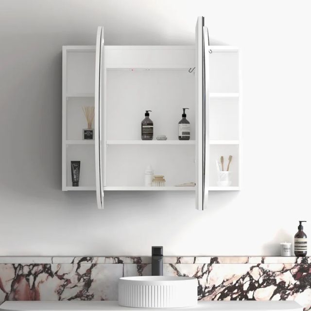 Otti Bondi 1200 LED Shaving Cabinet Matte White — The Blue Space