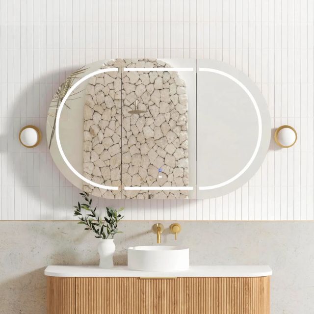 Otti Bondi 1200 LED Shaving Cabinet Natural Oak — The Blue Space