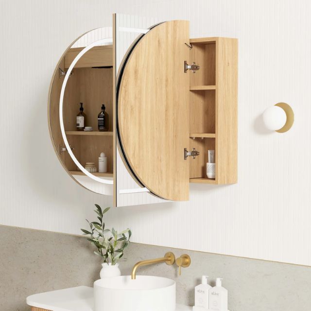 Otti Bondi 1200 LED Shaving Cabinet Natural Oak — The Blue Space