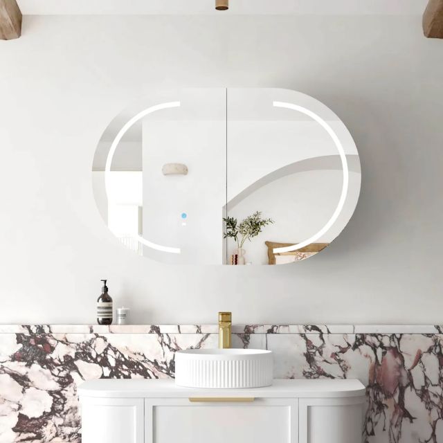 Otti Bondi 900 LED Shaving Cabinet Matte White — The Blue Space