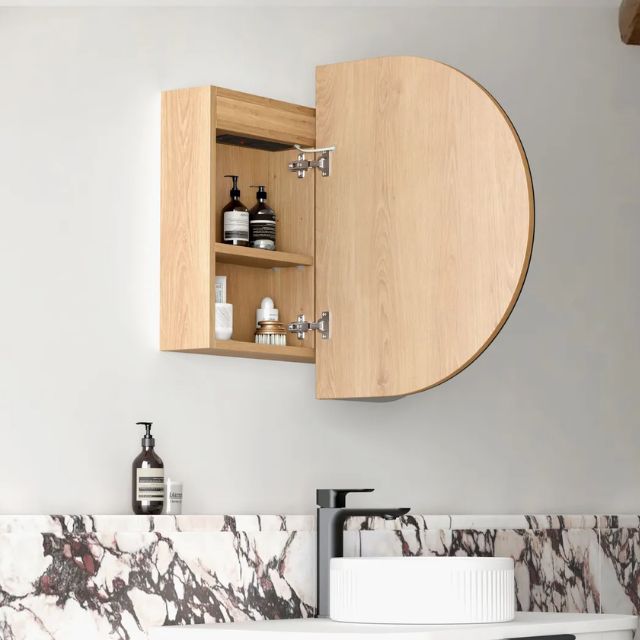 Otti Bondi 900 LED Shaving Cabinet Natural Oak — The Blue Space